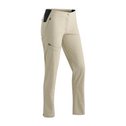 Outdoorhose Maier Sports "Inara slim Vario", Damen, Gr. 42, Normalgr&ouml;&szlig;en, braun (hellbraun), 90% Polyamid, 10% Elasthan, Hosen Outdoorhose, Damen Wanderhose, Funktionshose mit Variobund und 4 Taschen, Slim Fit