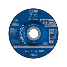 Pferd TOOLS Schruppscheibe E 125x4,1x22,23 mm Leistungslinie SG INOX f&uuml;r Edelstahl (62212423)