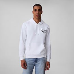 Hoodie Calvin Klein "400GSM TRRY SPRTSWR", Herren, Gr. XXL, wei&szlig; (hellwei&szlig;), Sweatware, Obermaterial: 90% Baumwolle, 10% Polyester, unifarben, B&uuml;ndchen, Sweatshirts Hoodie