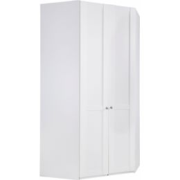 Eckkleiderschrank wimex "New York", wei&szlig;, B:90cm H:208cm T:56cm, Schr&auml;nke, Eckkleiderschrank, inklusive LED Beleuchtung innen