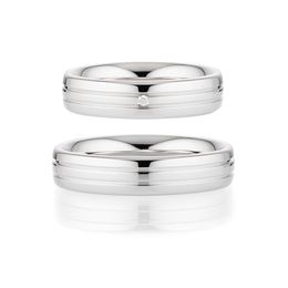 Trauring Bruno Banani "Schmuck Geschenk Ehering Hochzeit Damenring Herrenring" Gr. 66, silber (silberfarben), Fingerringe, Damen, 66, ohne Brillant, Silber 925 (Sterlingsilber), 5mm, Trauring, wahlweise mit oder ohne Brillant, Made in Germany