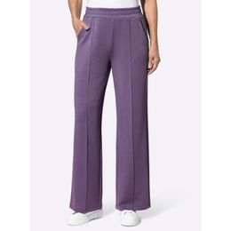 Jerseyhose Casual Looks, Damen, Gr. 40, Normalgr&ouml;&szlig;en, lila (feige), 50% Modal, 44% Polyester, 6% Elasthan, unifarben, Hosen Jerseyhose