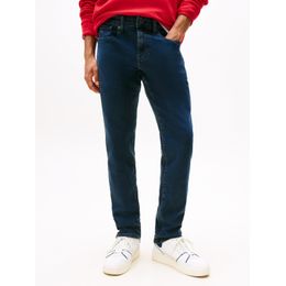 Gerade Jeans Tommy Jeans "Scanton Slim", Herren, Gr. 30, L&auml;nge 32, blau (denim blau schwarz), Denim/Jeans, Obermaterial: 98% Baumwolle, 2% Elasthan, slim fit lang, Jeans Gerade Jeans, Mit Markenlabel aus Leder hinten