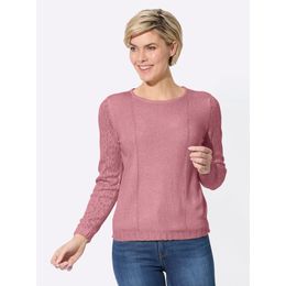 Rundhalspullover Classic Basics "Pullover", Damen, Gr. 40, rosa (altrosa), 100% Polyacryl, unifarben, Pullover Rundhalspullover