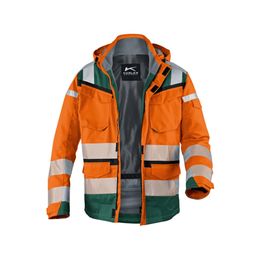 K&Uuml;BLER WORKWEAR K&uuml;bler PSA Reflectiq Jacke 1307 warnorange/moosgr&uuml;n L ; K&uuml;bler Workwear (13078332-3765-L)