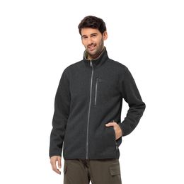 Fleecejacke Jack Wolfskin "ROBSON FJORD JACKET", Herren, Gr. S, grau (phantom), Fleece, Obermaterial: 100% Polyester, unifarben, Jacken Fleecejacke, W&auml;rmend, winddicht, &Uuml;bergangsjacke