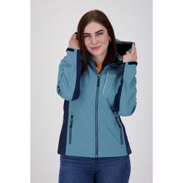 Softshelljacke DEPROC Active "NUNAVUT WOMEN", Damen, Gr. 52 (XXL), blau (hellblau), 96% Polyester; 4% Elasthan, mit verstellbarem Klettverschluss, Jacken Softshelljacke, auch in Gro&szlig;en Gr&ouml;&szlig;en erh&auml;ltlich