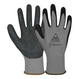 HASE Sicherheitshandschuhe Superflex grey Gr&ouml;&szlig;e 9, Polyamid/Latex (508610G-9)