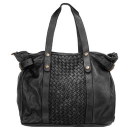Shopper Samantha Look, Damen, Gr. B/H/T: 40cm x 32cm x 18cm onesize, schwarz, Leder, Taschen Shopper, echt Leder, Made in Italy