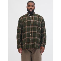 Jack & Jones PlusSize Langarmhemd "JJECLASSIC FLANNEL CHECK SHIRT LS SN PLS", Herren, Gr. 5XL, N-Gr, rosin, Web, Obermaterial: 100% Baumwolle, JACK & JONES PLUSSIZE, unifarben, regular fit, Hemden Langarmhemd