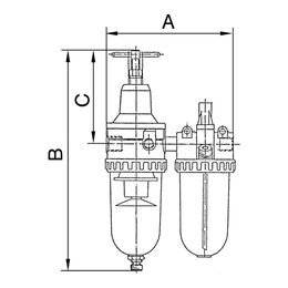 Riegler Wartungseinheit 2-tlg. &raquo;Standard&laquo;, mit PC-Beh&auml;lter, BG 4, G 3/4, 865 K P)