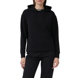 Hoodie s.Oliver, Damen, Gr. 38, schwarz, Sweatware, Obermaterial: 47% Modal, 41% Polyester, 12% Elasthan, unifarben, regular fit Po-bedeckend, ohne Ausschnitt, Rippb&uuml;ndchen, Sweatshirts Hoodie, mit Kapuze