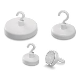 MAGNETOPLAN Hakenmagnet 52636 36mm rund wei&szlig;)