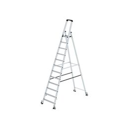 MUNK Aluminium-Stehleiter einseitig begehbar Rollen 1 x 12 Stufen (041112)