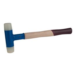 KS Tools 140.5270 R&uuml;ckschlagfreier Schonhammer aus Nylon mit Stahlrohrstiel und Gummigriff, Kopfdurchmesser 27 mm, Gewicht 450 g DIN ISO15601:2012-12: 140.5270 (140.1215)