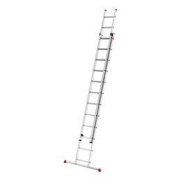 Hailo S80 ProfiStep duo Aluminium-Schiebeleiter mit zwei Teilen und 2x12 Sprossen (max. Arbeitsh&ouml;he: 6,05 m) f&uuml;r H&ouml;henarbeiten, 7212-007 (7212007)
