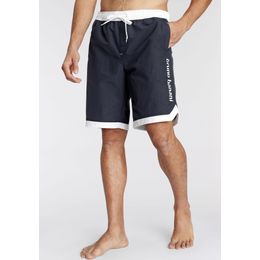 Boardshorts Bruno Banani "aus recyceltem Material", Herren, Gr. XL (56/58), N-Gr, blau (navy), Obermaterial: 100% Polyamid. Futter: 100% Polyester, bequem kurz, Hosen Boardshorts, Topseller