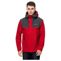 Jack Wolfskin &Uuml;bergangs-/Wanderjacke DNA Block - Wetterschutzjacke, wasserdicht, winddicht, PFC-frei - rot Herren