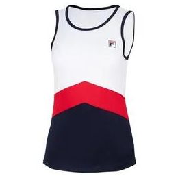 Fila Tennis-Tank Top Cleo (100% Polyester) weiss/navyblau/rot Damen