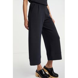Culotte RICHROYAL "2409 T Peach Culotte", Damen, Gr. XS, N-Gr, schwarz, Web, Obermaterial: 52% Modal, 42% Polyester, 6% Elasthan, kn&ouml;chellang, Hosen Culotte, aus fester, gepeachter Qualit&auml;t
