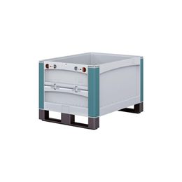 Bito Schwerlastbeh&auml;lter SL mit Kufe / Klappe / SLK 86624K L800xB600xH620 mm, Entnahmeklappe (30357)