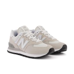 Sneaker New Balance "WL574 Core", Damen, Gr. 36,5, beige (sanftes wei&szlig;, grau), Leder, Textil, Schuhe Sneaker, Topseller