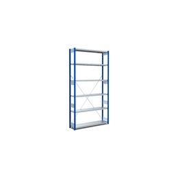 Bito Fachbodenregal Typ:EL mit 6 Fachb&ouml;den L1058xH2500xT324 mm, Grundfeld 100 kg enzianblau (C1235-0029)