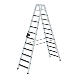 MUNK Aluminium-Stehleiter beidseitig begehbar clip-step 2 x 12 Stufen (041612)