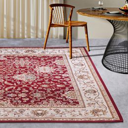 Villeroy & Boch Outdoorteppich VILLEROY & BOCH "Pierre", rot (rot,creme), B:200cm H:3mm L:285cm, Polyester, Polypropylen, Teppiche, Outdoorteppich, Outdoor, Flachgewebe, wetterfest, Balkon, Garten, Klassisch, Terrasse