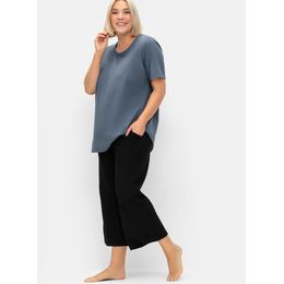 Schlupfhose sheego, Damen, Gr. 46, Normalgr&ouml;&szlig;en, schwarz, 70% Viskose, 26% Polyamid, 4% Elasthan, unifarben, Hosen Schlupfhose