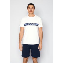 JOOP! Shorty JOOP "Core", Herren, Gr. S, cloud dancer, schwarz sapphire, Jersey, Obermaterial: 95% Baumwolle, 5% Elasthan, bequem kurz, Rundhals, Homewear-Sets Shorty, mit kurzem Arm, Rundhalsausschnitt und seitlichen Taschen