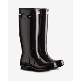 Gummistiefel Hunter "ORIGINAL TALL GLOSS BOOT", Damen, Gr. 38, schwarz, Synthetik, gl&auml;nzend, Schuhe Gummistiefel, wasserdicht