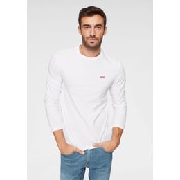 Levi's Langarmshirt LEVI'S, Herren, Gr. XXL, wei&szlig;, Jersey, Obermaterial: 100% Baumwolle, bestickt, unifarben, normal h&uuml;ftbedeckend, Rundhals, Shirts Langarmshirt, mit Logo-Applikation