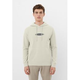 Jack & Jones Hoodie JACK & JONES "JCOPACER LOGO PRINT SWEAT HOOD", Herren, Gr. L, wei&szlig; (moonbeam), Sweatware, Obermaterial: 70% Baumwolle, 30% Polyester, bedruckt, relaxed fit, Rippb&uuml;ndchen, Sweatshirts Hoodie