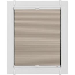 Plissee SUNLINES, beige (sand, silberfarben), B:95cm H:145cm, Obermaterial: 100% Polyester, Plissees, Plissee, verspannt mit Simply-Fix Klemmtr&auml;ger, Wabenplissee