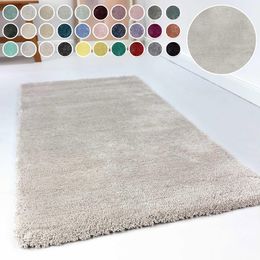 Hochflor-Teppich Esprit "Relaxx ESP-4150" Gr. 1, grau (hellgrau, creme), B:70cm H:25mm L:140cm, Kunstfaser, Teppiche, Hochflor-Teppich, Wohnzimmer, sehr gro&szlig;e Farbauswahl, weicher dichter Hochflor