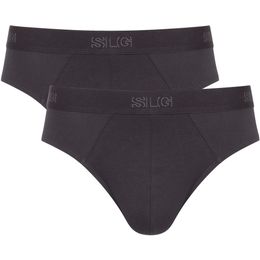 Slip Sloggi "SLG Base Brief C2P", Herren, Gr. L, grau (charcoal), Single Jersey, Obermaterial: 95% Baumwolle, 5% Elasthan, Unterhosen Slip, weiches und edles Material