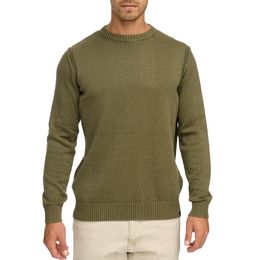 Rundhalspullover INDICODE "INNiels O-neck", Herren, Gr. XXL, gr&uuml;n (schwarz olive), Strick, Obermaterial: 100% Baumwolle, unifarben, regular fit, Rundhals, Rippb&uuml;ndchen, Pullover Rundhalspullover