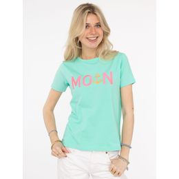 T-Shirt Zwillingsherz "MoinZH", Damen, Gr. XL, gr&uuml;n (mint), Web, Obermaterial: 92% Baumwolle, 8% Elasthan, normal normal, Rundhals, Shirts T-Shirt, Kurzarm, Rundhalsausschnitt, Stickerei, Baumwollmischung