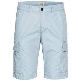 Bermudas Camel Active "Cargo-Bermudas", Herren, Gr. 38, N-Gr, blau (smoke blau), Web, Obermaterial: 100% Baumwolle, unifarben, regular fit knielang, Hosen Bermudas, Sommerhose mit Cargo-Taschen