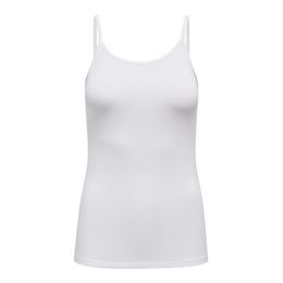 Jacqueline de Yong Spaghettitop JDY "JDYMILA S/L SINGLET TOP JRS NOOS", Damen, Gr. S, wei&szlig;, Jersey, Obermaterial: 96% Viskose, 4% Elasthan, unifarben, regular fit normal, Rundhals, Tops Spaghettitop