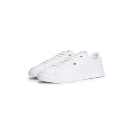 Sneaker Tommy Hilfiger "ICON COURT LIGHT ESS", Herren, Gr. 40, wei&szlig;, Leder, Lederimitat, Schuhe Sneaker, Freizeitschuh, Halbschuh, Schn&uuml;rschuh, weich gepolsterter Schaftrand