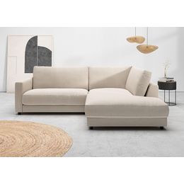 Ecksofa Home Affaire "Ecksofa Jiro, L-Form, gro&szlig;e Sitztiefe, Breite 252 cm", taupe, B:252cm H:85cm T:224cm, 100% Polyester, Sofas, Ecksofa, lose Sitz- & R&uuml;ckenkissen, weicher Polsteraufbau, komfortabel & modern