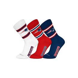 Kurzsocken NFL "Socken NFL 3Pack Crew Socks 3er Pack", Damen, Gr. 43-46, bunt (new england patriots 2), Obermaterial: 58% Baumwolle CO. 39% Polyester PES. 3% Elasthan EL., Socken Kurzsocken