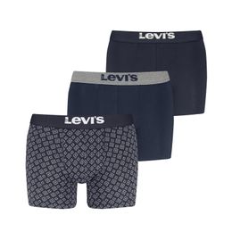 Levi's Boxershorts LEVI'S "LEVIS MEN GIFTBOX DENIM BOXER BRIEF 3P", Herren, Gr. M, blau (navy combo), Obermaterial: 95% Baumwolle, 5% Elasthan, Unterhosen Boxershorts