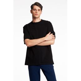 T-Shirt LINDBERGH, Herren, Gr. S, schwarz, Jersey, Obermaterial: 100% Baumwolle, unifarben, regular fit h&uuml;ftbedeckend, Rundhals, Shirts T-Shirt, mit Rundhalsausschnitt