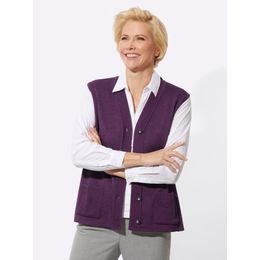 Strickweste CLASSIC, Damen, Gr. 50, lila (traube), 50% Polyacryl, 50% Schurwolle, unifarben, Westen Strickweste