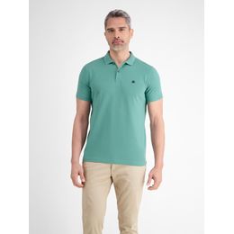 Poloshirt Lerros, Herren, Gr. L, fjord blau, Single Jersey, Obermaterial: 100% Baumwolle, unifarben, regular fit taillenbedeckt, ohne Ausschnitt, Shirts Poloshirt, mit Logo Stickerei