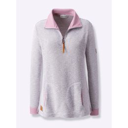 Sweatshirt Casual Looks, Damen, Gr. 38, grau (steingrau, mauve), 60% Polyester, 40% Baumwolle, gemustert, mehrfarbig, Sweatshirts Sweatshirt