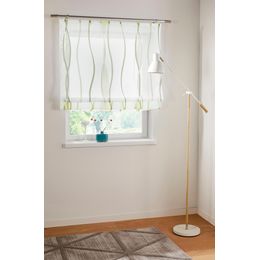 Raffrollo OTTO HOME "Dimona" Gr. 1, beige (creme, gr&uuml;n), B:45cm H:140cm, Voile, Obermaterial: 100% Polyester, Raffrollos, Raffrollo, Transparent, Voile, Polyester, Wellen